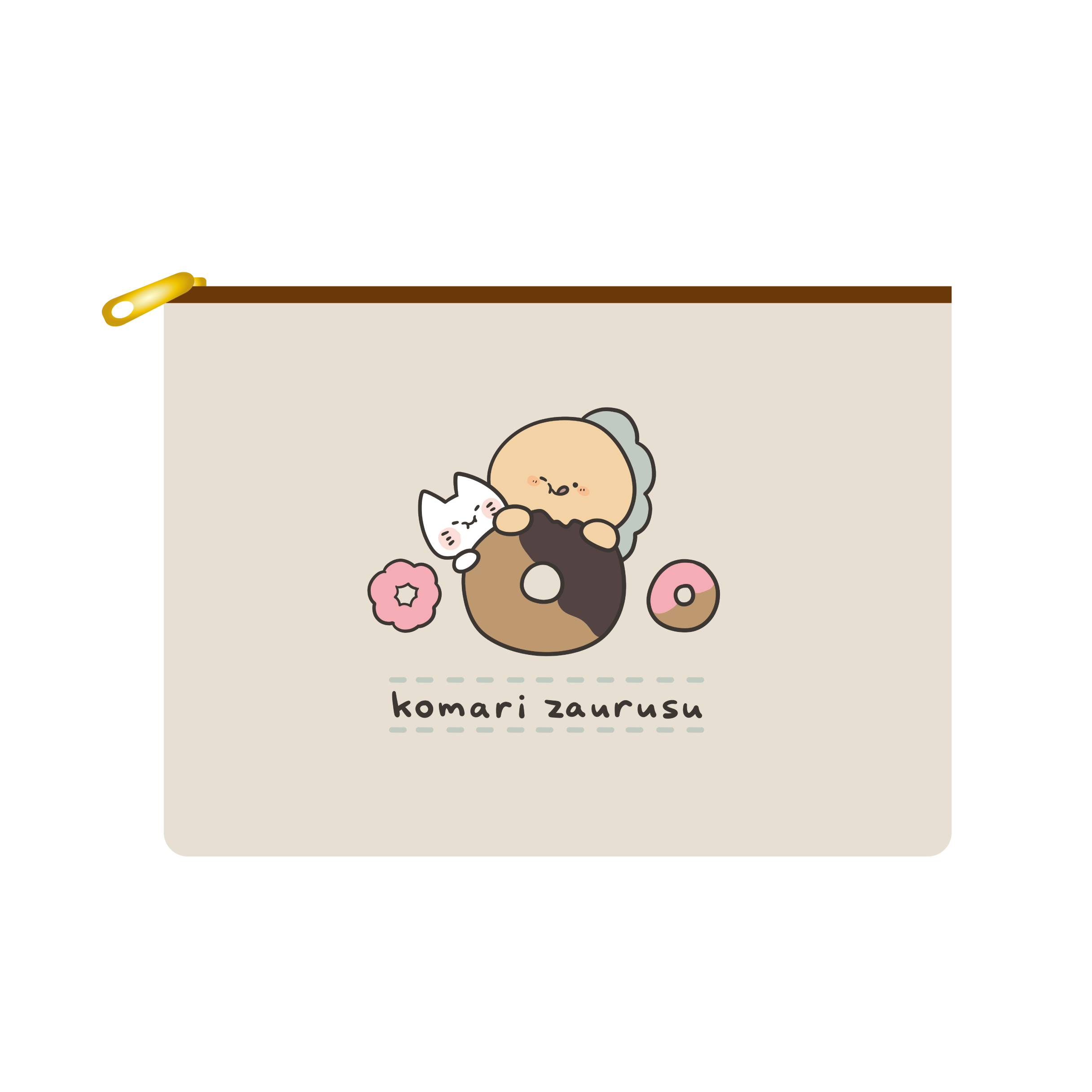 [KOMARIZAURUSU] Donut Mogumogu Flat Pouch [Shipping in mid-October] – SimpleSideMascots（サイマス）公式 ...