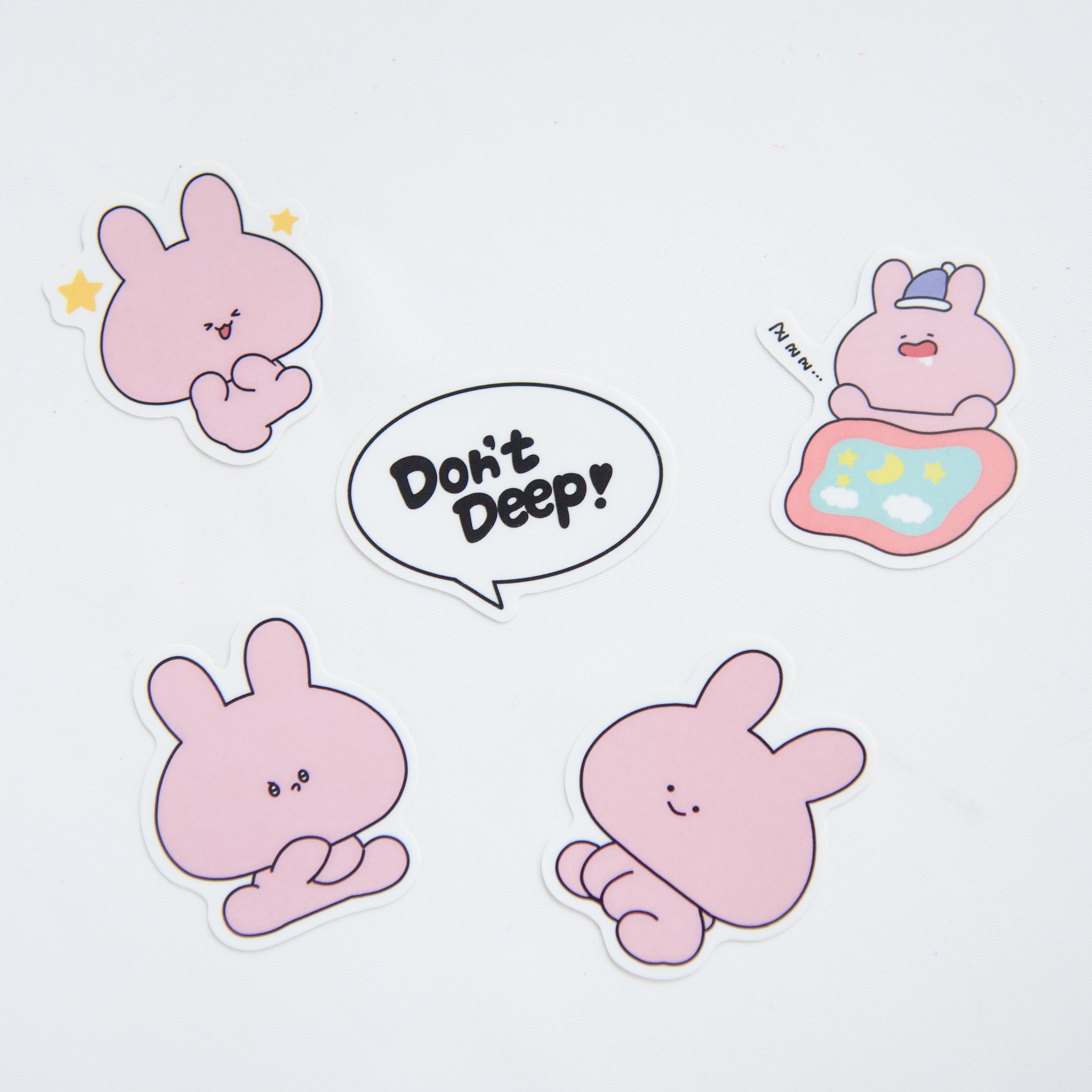 [Asamimi-chan] BASIC stickers (5 pieces) – SimpleSideMascots（サイマス）公式オンラインショップ