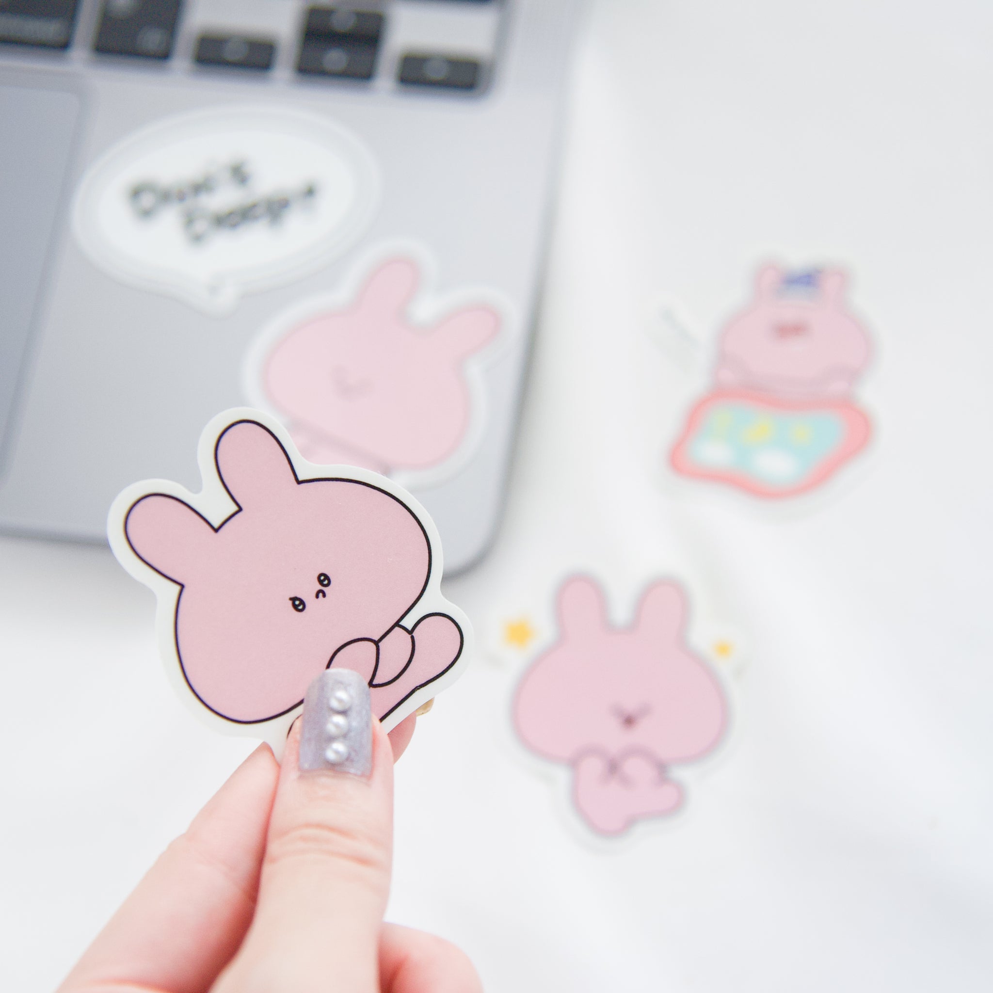 [Asamimi-chan] BASIC stickers (5 pieces) – SimpleSideMascots（サイマス）公式オンラインショップ