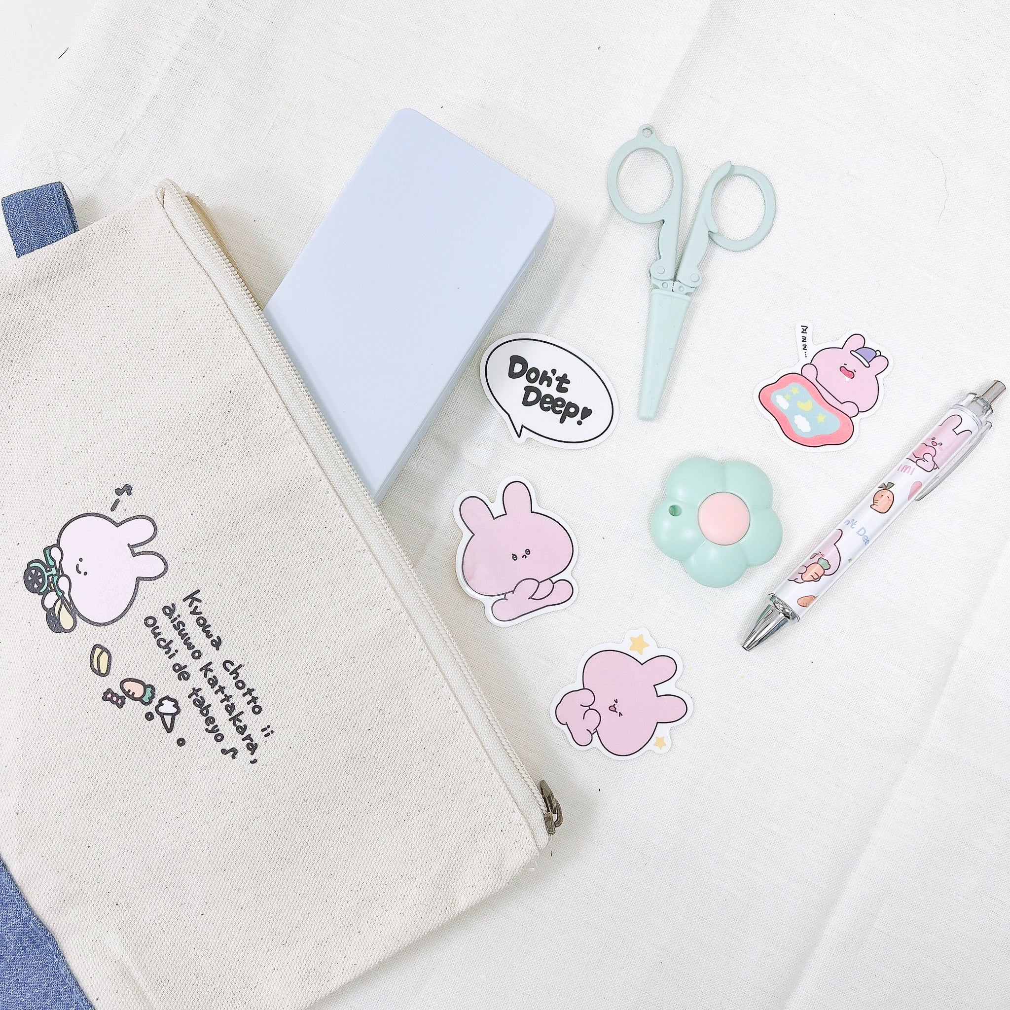 [Asamimi-chan] BASIC stickers (5 pieces) – SimpleSideMascots（サイマス）公式オンラインショップ