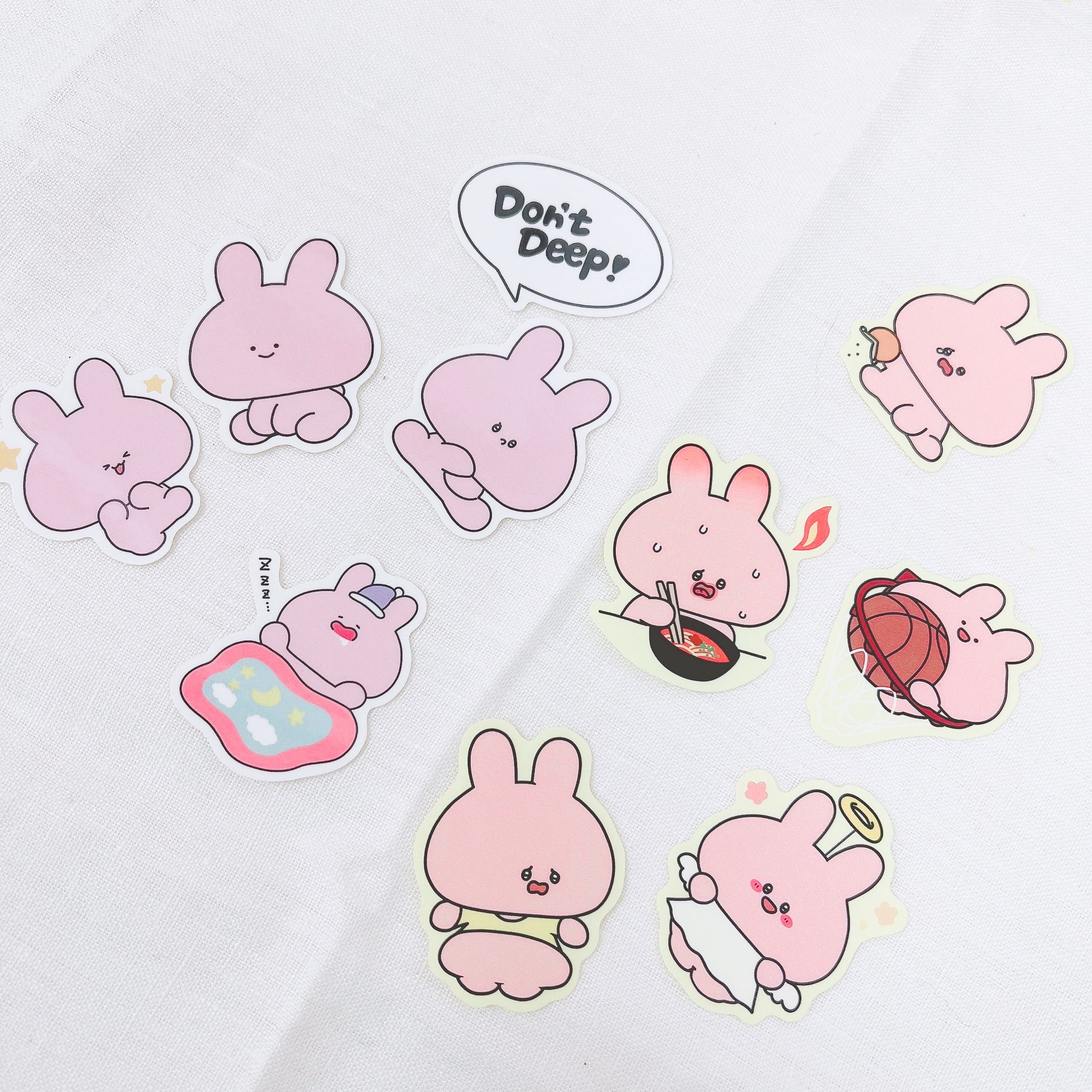 [Asamimi-chan] BASIC stickers (5 pieces) – SimpleSideMascots（サイマス）公式オンラインショップ