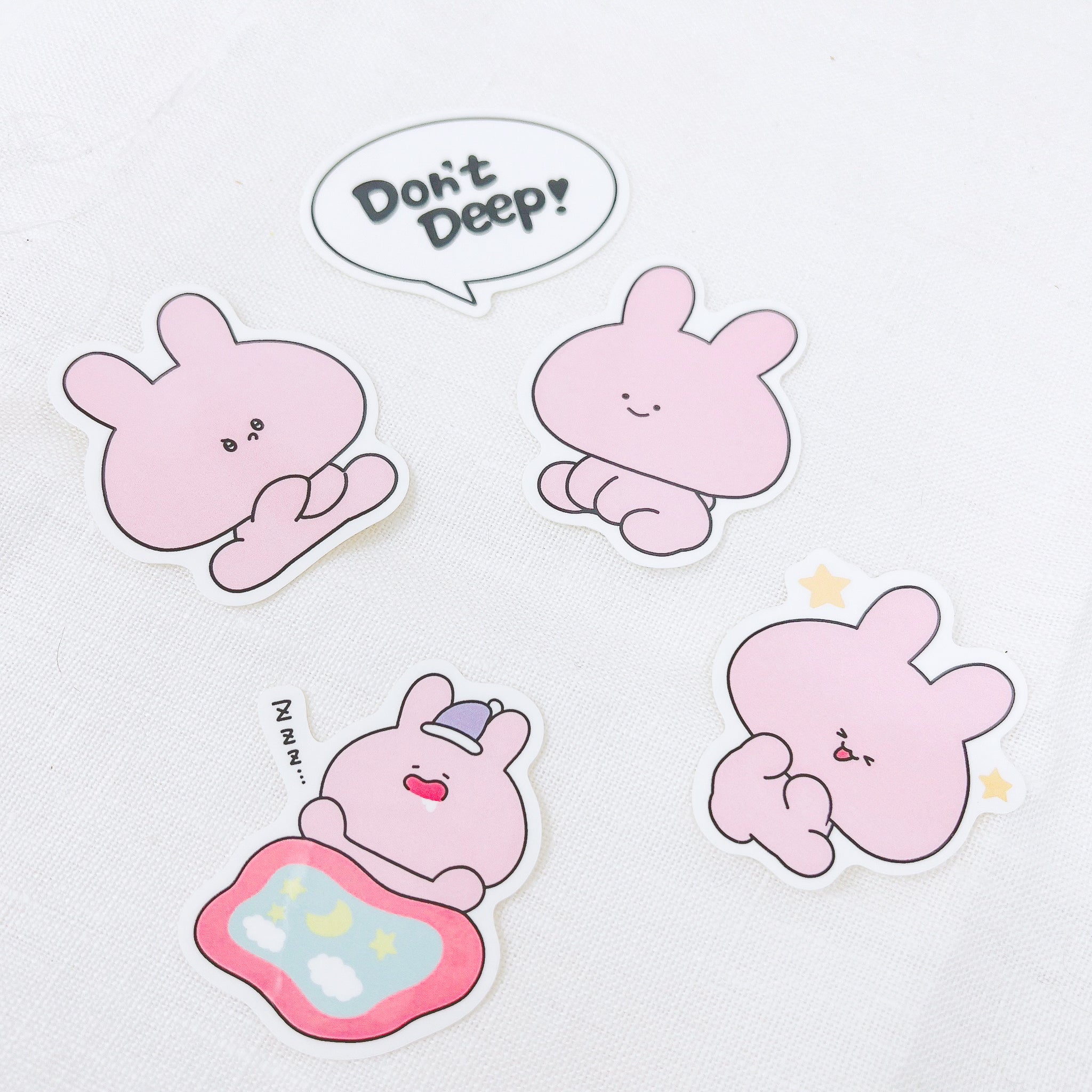 [Asamimi-chan] BASIC stickers (5 pieces) – SimpleSideMascots（サイマス）公式オンラインショップ