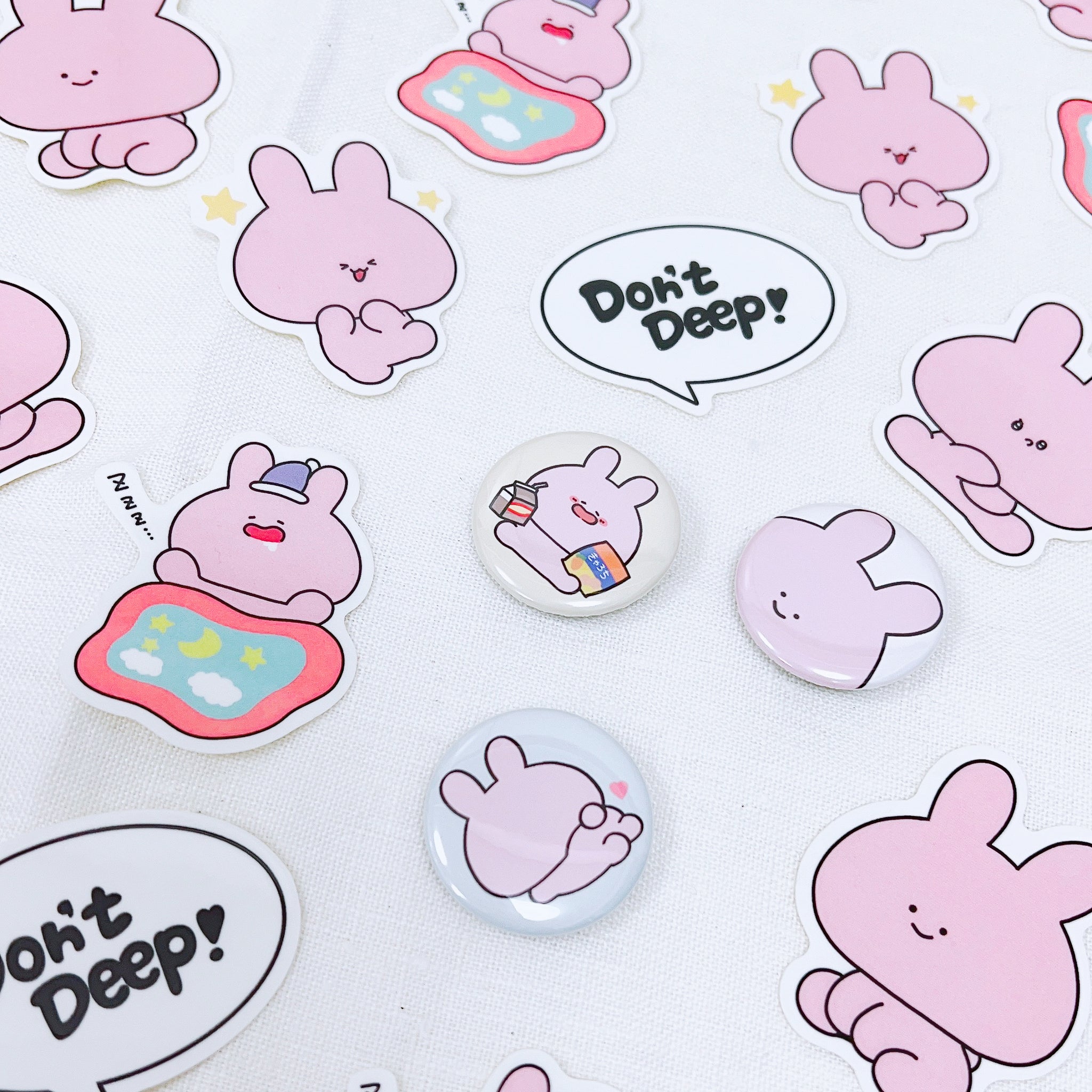 [Asamimi-chan] BASIC stickers (5 pieces) – SimpleSideMascots（サイマス）公式オンラインショップ